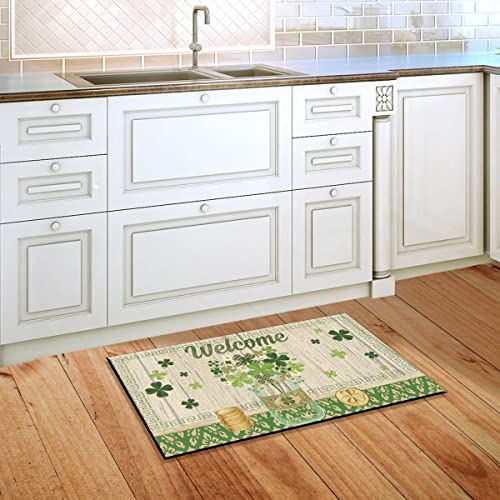 Briarwood Lane Lucky Clovers St Patricks Day Door Mat - 30" x 18" - St Patricks Day Door Mat Outdoor - St Patricks Door Mat Door Mat Inserts St Patricks Day Outdoor Mat