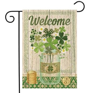 briarwood lane lucky clovers st. patrick's day garden flag shamrocks primitive 12.5" x 18"