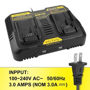 Powilling DCB102BP Replacement Charger for DeWalt DCB102BP 20-Volt MAX Jobsite Charging Station