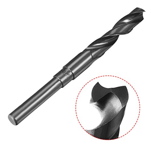 uxcell Reduced Shank Drill Bit 14mm High Speed Steel HSS 9341 Black Oxide with 1/2 Inch Straight Shank