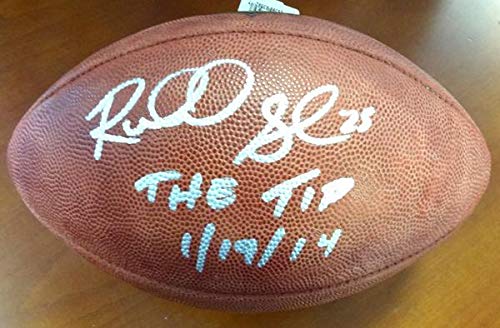 SALE!! Richard Sherman Autographed Official NFL Leather Football Seattle Seahawks "The Tip 1/19/14" RS Holo Stock #78973 - Autographed Footballs