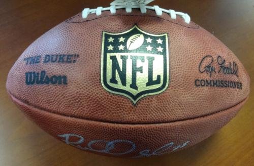 SALE!! Richard Sherman Autographed Official NFL Leather Football Seattle Seahawks "The Tip 1/19/14" RS Holo Stock #78973 - Autographed Footballs