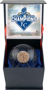 kansas city royals 2015 mlb world series champions crystal baseball with game-used 2015 world series dirt - mlb game used baseballs