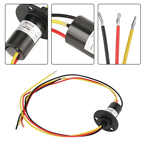 3 Wires Electrical Slip Ring Collector, 250RPM 15A Mini Slip Ring 3 Wires 0-600V Electrical Slip Ring for Wind Turbine Power Generator