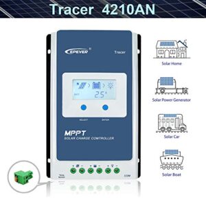 EPEVER MPPT Solar Charge Controller 40A Max PV 100V, 12V/520W, 24V/1040W, Common Negative Grounding, Work for Lead-Acid Sealed /Gel(AGM)/Flooded and Lithium Battery Charging(MPPT 40A)