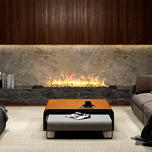 Skyflame 10-Pound Blended Fire Glass for Fire Pit Fireplace Landscaping - 1/4 Inch Reflective Tempered Fireglass Gold, Light Green, Copper