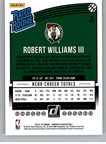 2018-19 Donruss #167 Robert Williams III Rated Rookie RC Rookie Boston Celtics NBA Basketball Trading Card