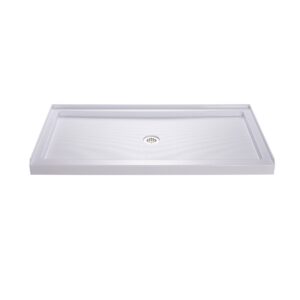 dreamline slimline 34 in. d x 54 in. w x 2 3/4 in. h center drain single threshold shower base in white, dlt-1134540