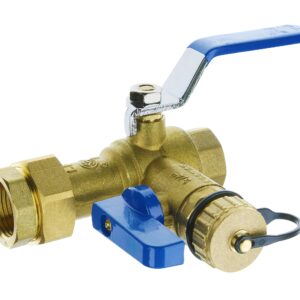 HYDRO MASTER Tankless Water Heater Service Valve Kit with Pressure Relief Valve 3/4-Inch IPS Isolator Clean Brass