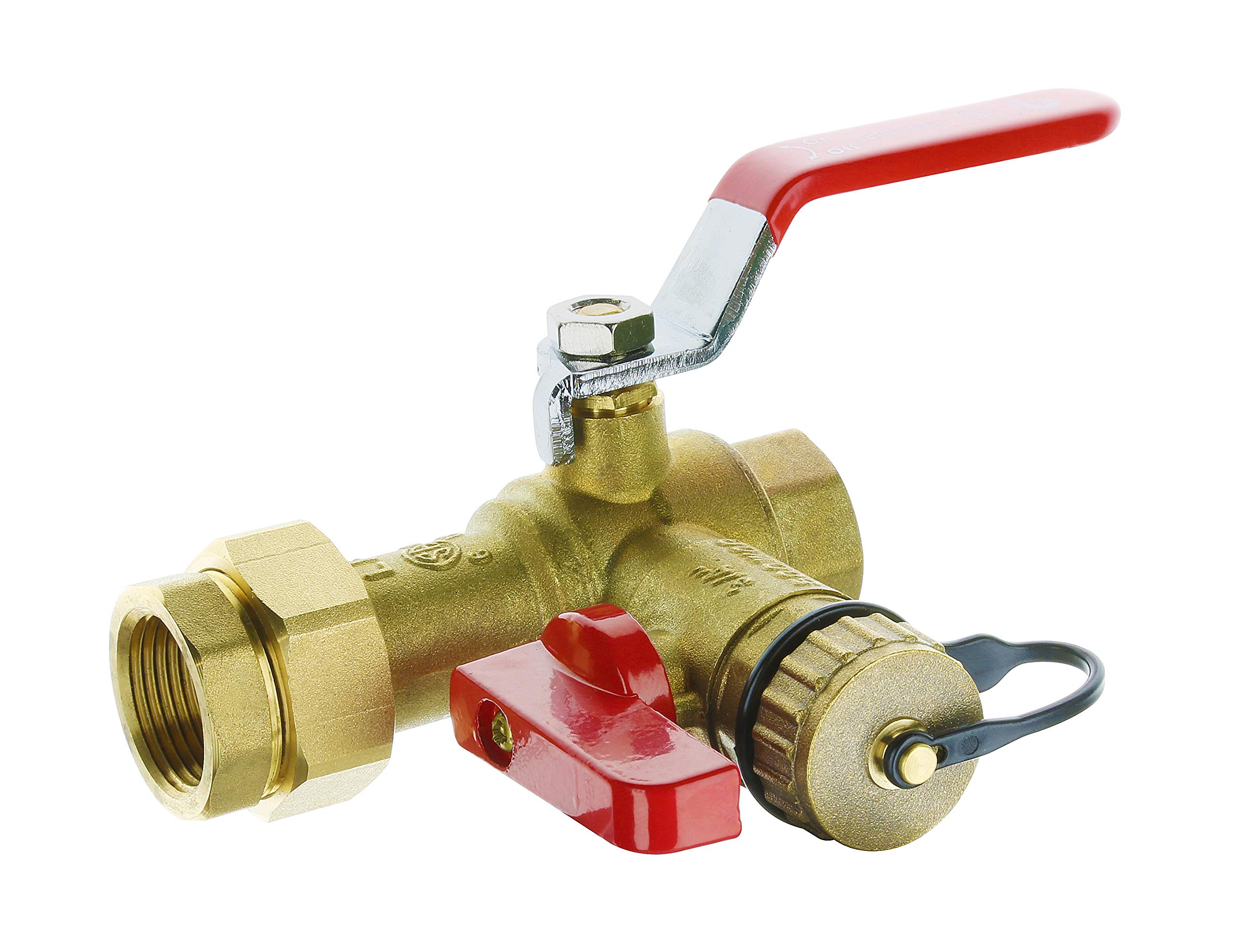 HYDRO MASTER Tankless Water Heater Service Valve Kit with Pressure Relief Valve 3/4-Inch IPS Isolator Clean Brass