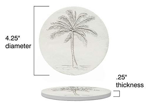 Palm Tree Absorbent Drink Coaster set - Handmade by McCarter Coasters - 4.38 inch (4pc)