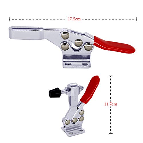 3PCS 225D 500lbs Holding Capacity Horizontal Toggle Clamp Quick-Release Horizontal Clamp,Crosscut Sled clamps for Woodworking,Hold Down Clamp for Welding & Drill Press Cam Clamp for Mechanic