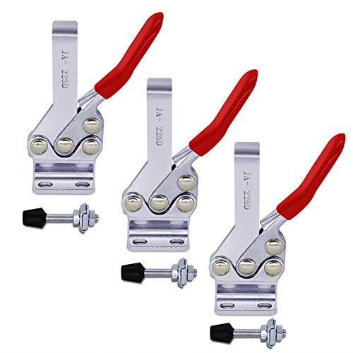 3PCS 225D 500lbs Holding Capacity Horizontal Toggle Clamp Quick-Release Horizontal Clamp,Crosscut Sled clamps for Woodworking,Hold Down Clamp for Welding & Drill Press Cam Clamp for Mechanic