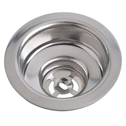 Hydro Master Kitchen Sink Basket Strainer Standard Drains(3-1/2 Inch)，Durable Stainless Steel with Rubber Stopper for Kitchen Sinks