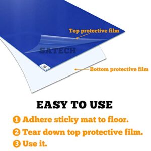 SATECH Sticky/Tacky/Adhesive Mat 24" x 36" White (Case of 4 Mats,30 Sheets Each) for Cleanroom Laboratory Hospital Construction Pets