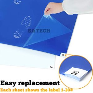 SATECH Sticky/Tacky/Adhesive Mat 24" x 36" White (Case of 4 Mats,30 Sheets Each) for Cleanroom Laboratory Hospital Construction Pets