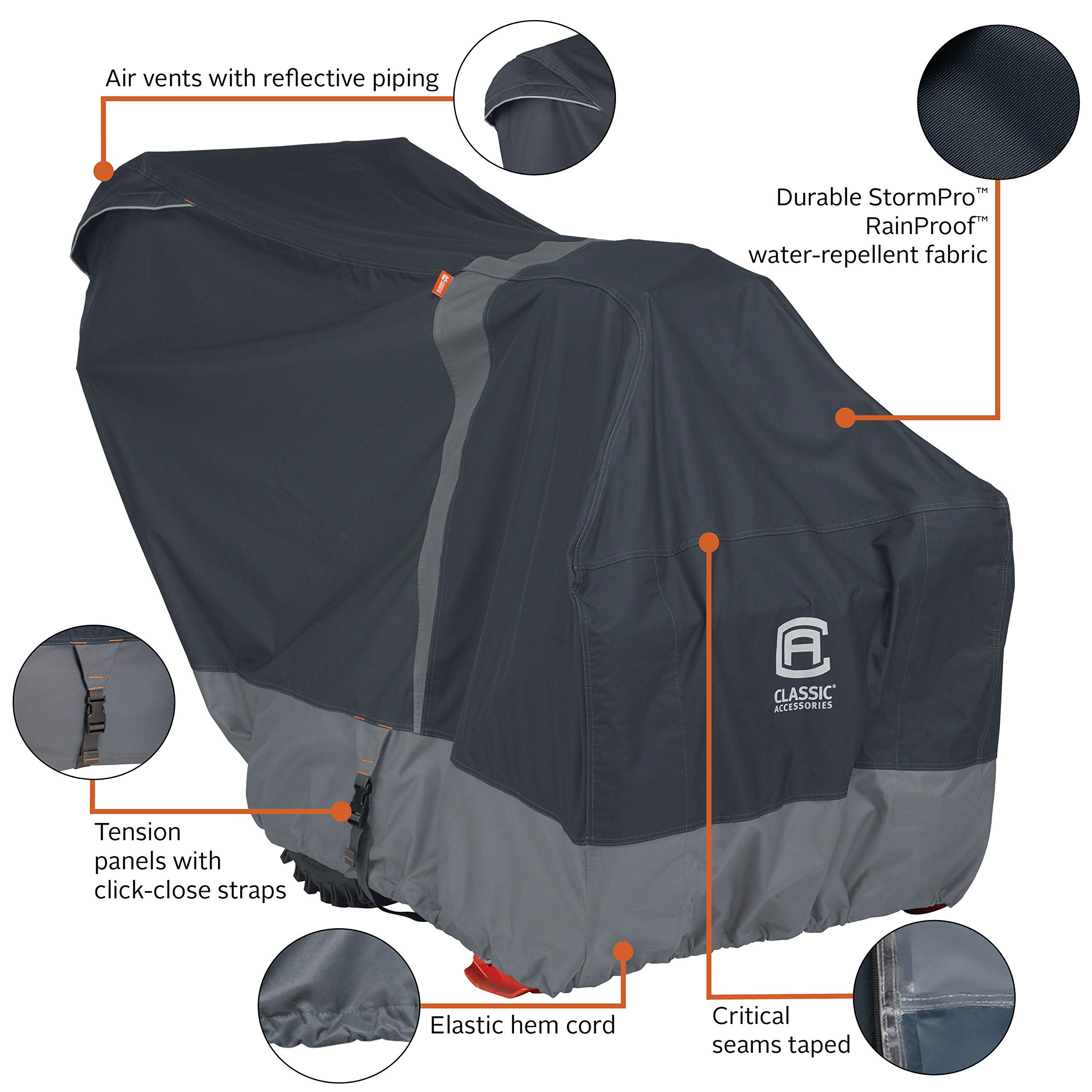 Classic Accessories StormPro Waterproof Heavy-Duty Snow Thrower Cover, Gray