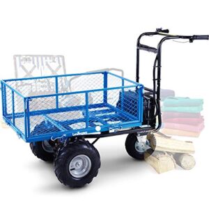 landworks utility cart hand truck power wagon super duty electric 500w battery driven max 500lbs load and 1000lbs towing