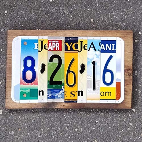 Jersey Plate Art - 10 year anniversary gift, unique birthday gift, license plate sign