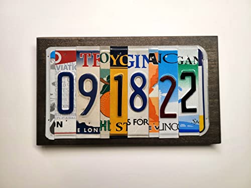 Jersey Plate Art - 10 year anniversary gift, unique birthday gift, license plate sign