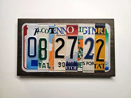 Jersey Plate Art - 10 year anniversary gift, unique birthday gift, license plate sign