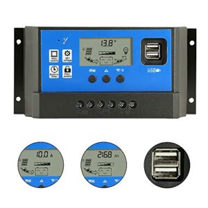 60a solar charge controller,intelligent usb port display 12v/24v auto charge regulator