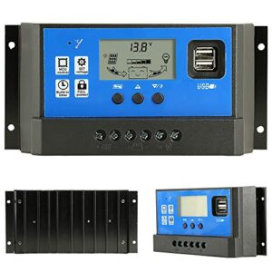 60A Solar Charge Controller,Intelligent USB Port Display 12V/24V Auto Charge Regulator