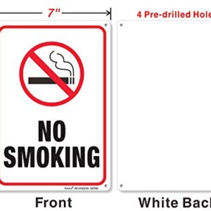 No Smoking Sign,4 Pack No Smoking Metal Reflective Signs - 10 x 7 Inches .040 Rust Free Heavy Duty Aluminum sign - UV Printed With Professional Graphics - Easy To Mount - Indoor & Outdoor use