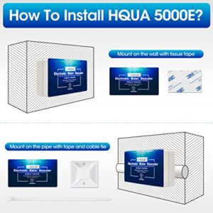 HQUA 5000E Electronic Water Descaler, Alternative Water Softener, Salt Free, Limescale and Rust Removal and Prevention