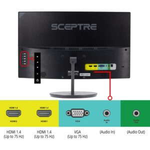 Sceptre Curved 24-inch Gaming Monitor 1080p R1500 98% sRGB HDMI x2 VGA Build-in Speakers, VESA Wall Mount Machine Black (C248W-1920RN Series)