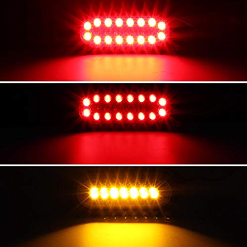 Partsam 2 Pcs 6" inch Oval Truck Trailer Led Tail Stop Brake Lights Taillights Running Red and Amber Parking Turn Signal Lights, Sealed 6 inch Oval led Trailer Tail Lights w reflectors Flush Mount