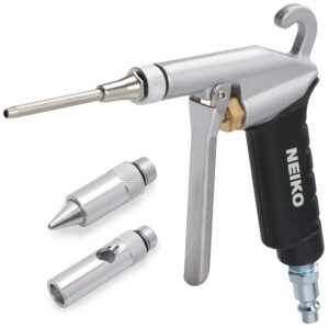 neiko 31121a high flow air blow gun | 3 pc pneumatic air nozzle | dust gun | air gun compressor accessories | ¼”