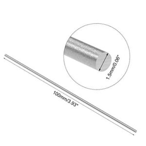 uxcell Round Steel Rod, 1.5mm HSS Lathe Bar Stock Tool 100mm Long, for Shaft Gear Drill Lathes Boring Machine Turning Miniature Axle, Cylindrical Pin DIY Craft Tool, 10pcs