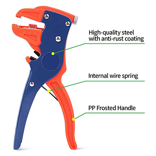 BOENFU Automatic Wire Stripper and Cutter, 2 in 1 Heavy Duty Wire Stripping Tool Adjustable Eagle Nose Wire Stripper for Electronic and Automotive Repair (7-Inch)