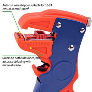 BOENFU Automatic Wire Stripper and Cutter, 2 in 1 Heavy Duty Wire Stripping Tool Adjustable Eagle Nose Wire Stripper for Electronic and Automotive Repair (7-Inch)