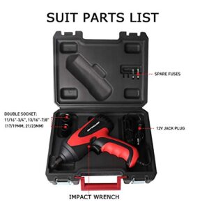 GETUHAND Car Impact Wrench 1/2 Inch & 12 Volt Portable Electric Impact Wrench Kit, Tire Repair Tools with Sockets and Carry Case