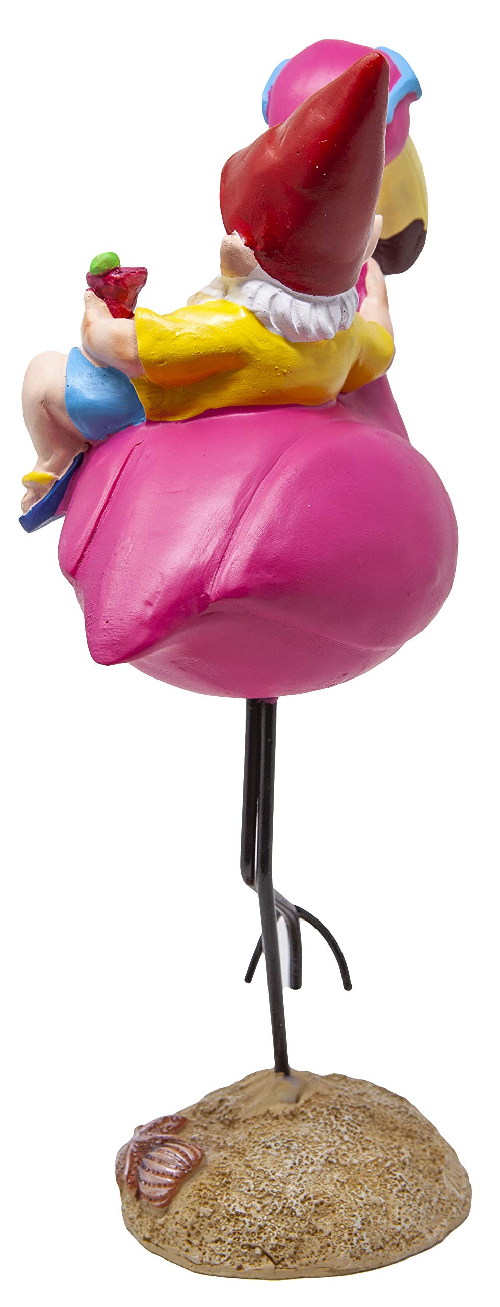 Funny Guy Mugs Garden Gnome Statue - Gnome and A Flamingo - Indoor/Outdoor Garden Gnome Sculpture for Patio, Yard or Lawn