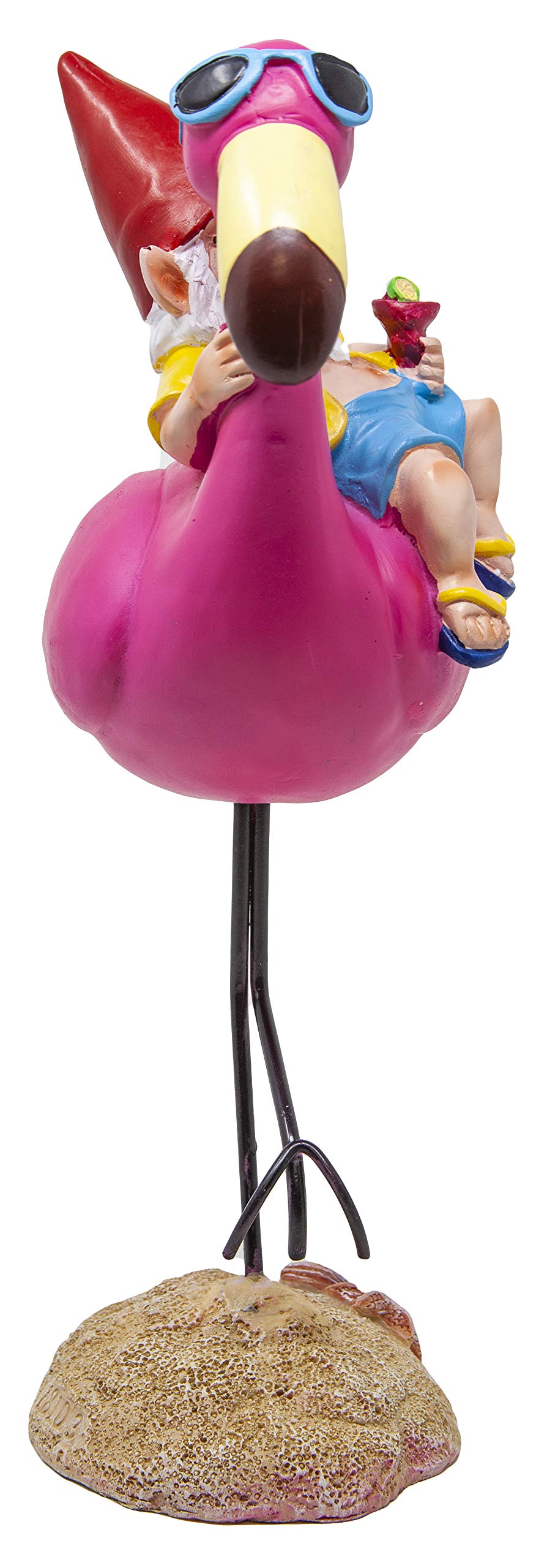 Funny Guy Mugs Garden Gnome Statue - Gnome and A Flamingo - Indoor/Outdoor Garden Gnome Sculpture for Patio, Yard or Lawn