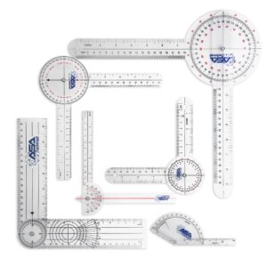 asa techmed 6 pcs 360° 12, 8 and 6 inch medical spinal goniometer angle protractor angle ruler