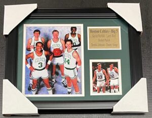 boston celtics big five 5 larry bird kevin mchale parish framed 8x10 photo