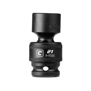 capri tools 21 mm universal impact socket, 1/2-inch drive, 6-point, metric