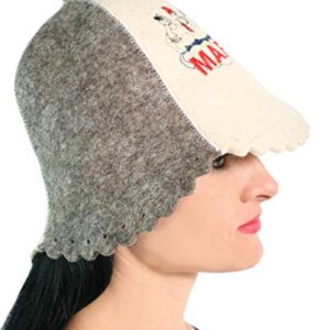 PetriStor Sauna Hat Embroidered Mafia for Man Natural Felt Made in Ukraine