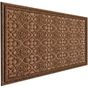 mat 7-banquet indoor outdoor door mats 36" x 24", waterproof all-season weathermax doormat, heavier durable natural rubber, dry out easily, non-slip, low profile, easy clean patio entrance mat, brown