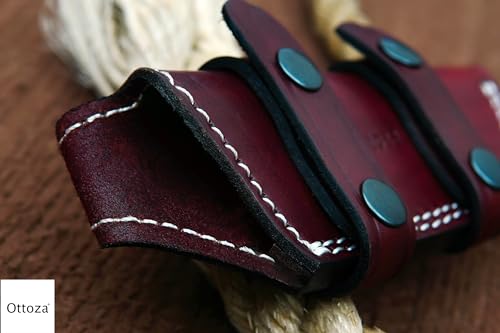 Ottoza Handmade Leather Knife Sheath Bushcraft Knife Sheath - Hunting Knife Sheath - Survival Knife - DUAL USAGE Vertical Knife Sheath or LEFT HAND Horizontal Sheath Brown TOP GRAIN LEATHER No:105