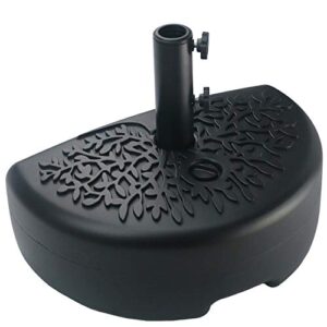 sunnyglade 40 lb half moon shaped water filled umbrella base patio umbrella stand (black)