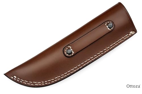 Ottoza Handmade Leather Knife Sheath SIDE DRAW Knife Sheath - Bushcraft Knife Sheath - Hunting Knife Sheath - Survival Knife Sheath - Vertical Knife Sheath Dark Brown TOP GRAIN LEATHER No:111