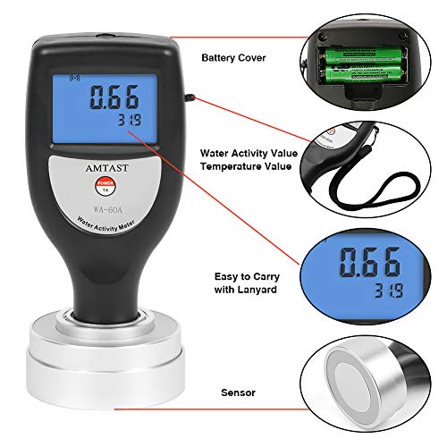 AMTAST Water Activity Meter Smart Food Water Activity Tester for Food Jerky Dried Fruit Grain Vegetable, AW Monitor Water Activity Testing WA-60A