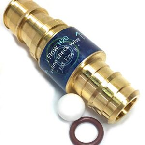 Check Valve 1/2" Brass Barbed, Fits 1/2" (ID) Vinyl Braided Tubing,Premium Quality,Potable H2O,Micro Brew,Fish Aquarium FLTR Pumps,Boat Marine,Hydroponics,RV,Hydronic, Wirsbo/ProPex Tubing