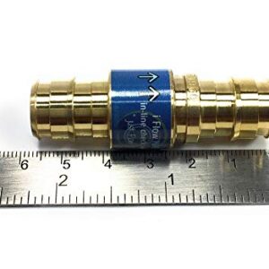 Check Valve 1/2" Brass Barbed, Fits 1/2" (ID) Vinyl Braided Tubing,Premium Quality,Potable H2O,Micro Brew,Fish Aquarium FLTR Pumps,Boat Marine,Hydroponics,RV,Hydronic, Wirsbo/ProPex Tubing