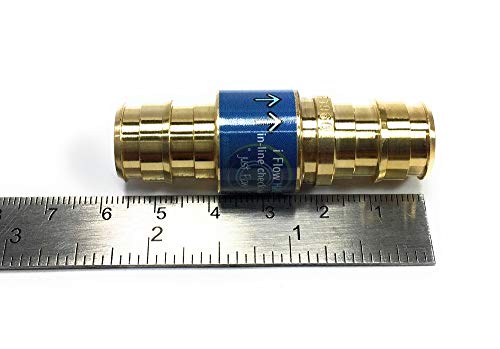 Check Valve 1/2" Brass Barbed, Fits 1/2" (ID) Vinyl Braided Tubing,Premium Quality,Potable H2O,Micro Brew,Fish Aquarium FLTR Pumps,Boat Marine,Hydroponics,RV,Hydronic, Wirsbo/ProPex Tubing